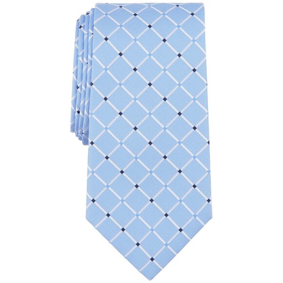 Club Room | Accessories | Club Room Mens Schiller Grid Tie Light Blue ...